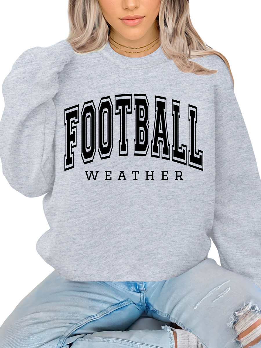 Football Weather Crewneck Sweatshirt - Black Print – Fallon Ave Boutique